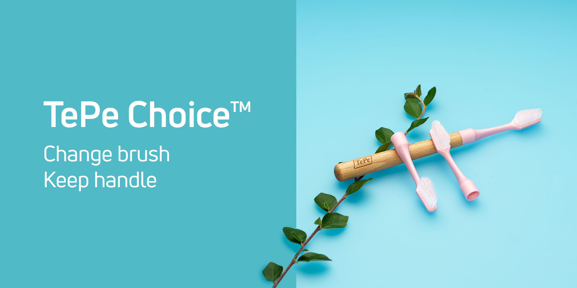 TePe Choice - wooden toothbrush with reusable handle | TePe